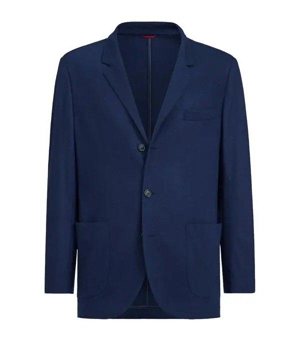 Brunello Cucinelli Cashmere Jersey Blazer - Blue
