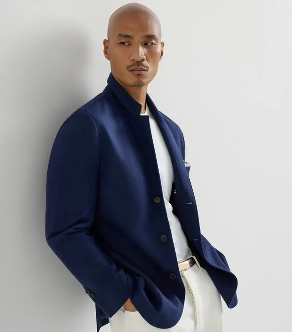 Brunello Cucinelli Cashmere Jersey Blazer - Blue
