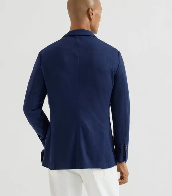 Brunello Cucinelli Cashmere Jersey Blazer - Blue