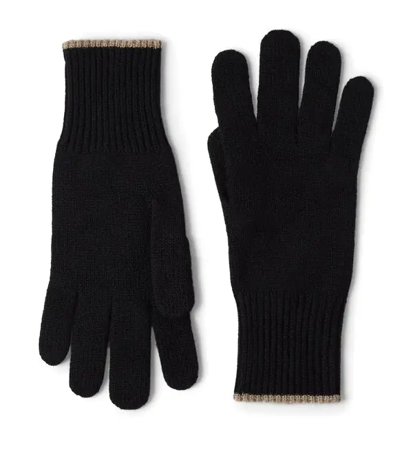 Brunello Cucinelli Cashmere Gloves - Black