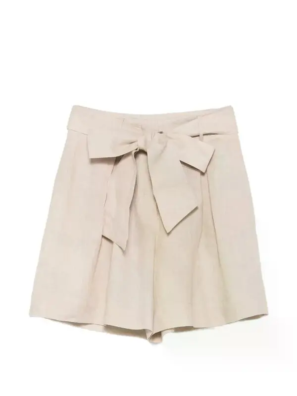 Liviana Conti Tie-waist Pleated Shorts - Neutrals