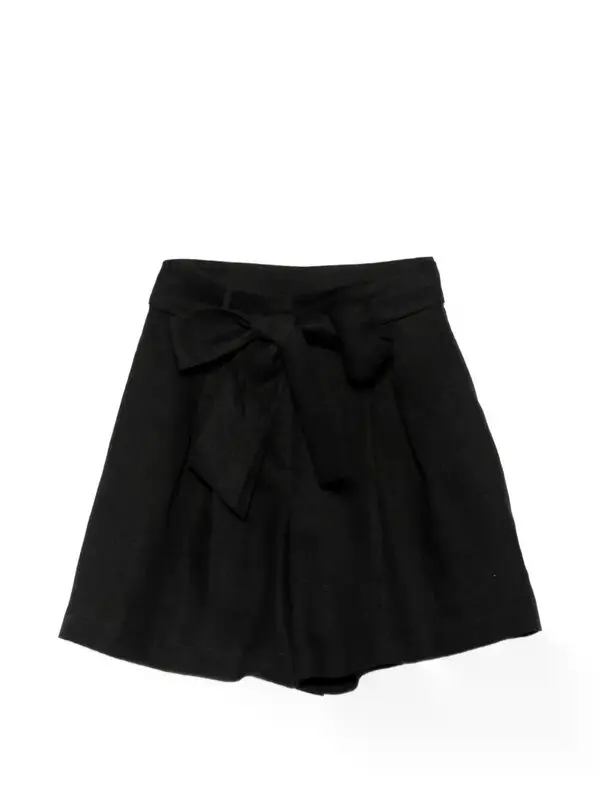 Liviana Conti Tie-waist Pleated Shorts - Black