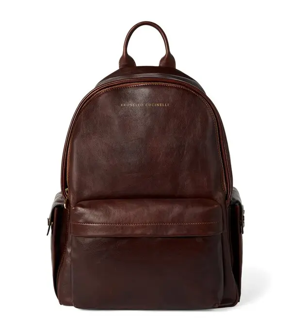 Brunello Cucinelli Calfskin Travel Backpack - Purple