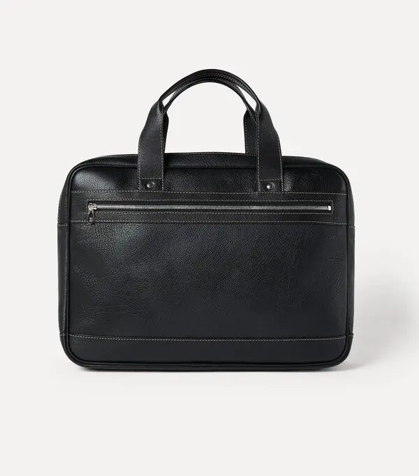 Brunello Cucinelli Grained Calfskin Briefcase - Black