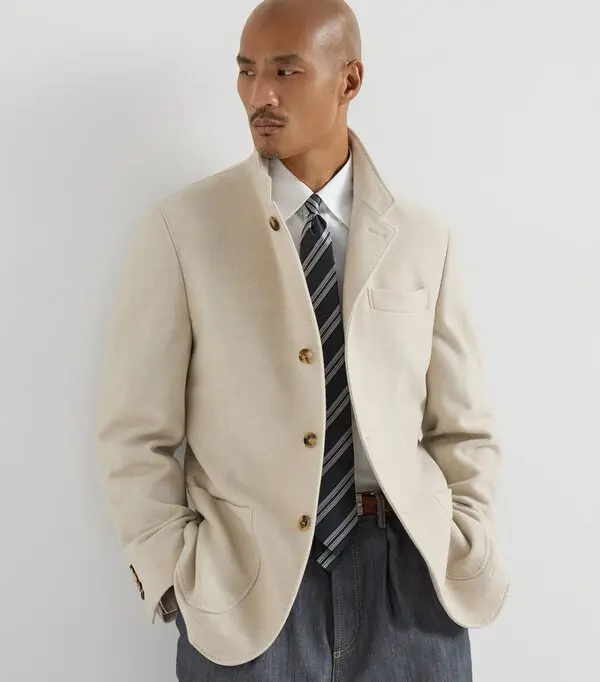 Brunello Cucinelli Water-resistant Cashmere Blazer - Beige