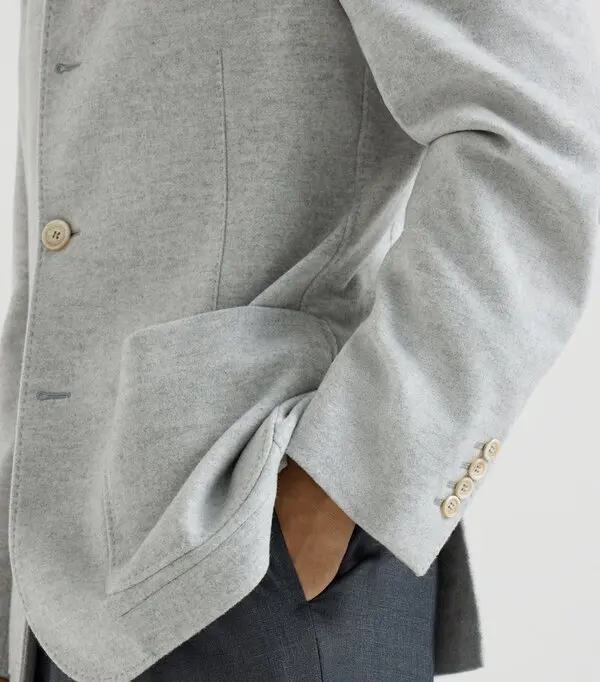 Brunello Cucinelli Water-resistant Cashmere Blazer - Grey