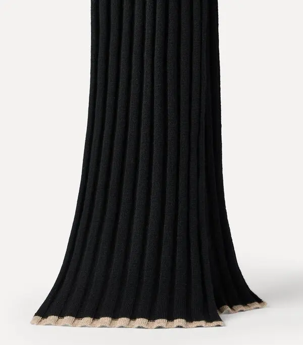 Brunello Cucinelli Cashmere Ribbed Scarf - Black