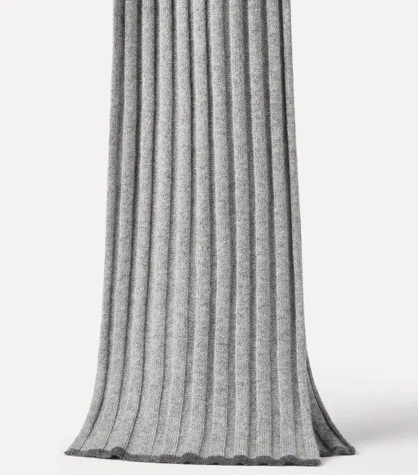 Brunello Cucinelli Cashmere Ribbed Scarf - Grey