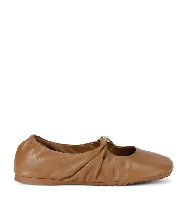 Loewe Leather Pebble Soft Ballet Flats - Brown