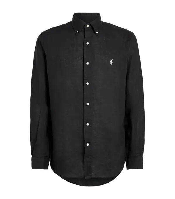 Polo Ralph Lauren Linen Custom-fit Polo Pony Shirt - Black