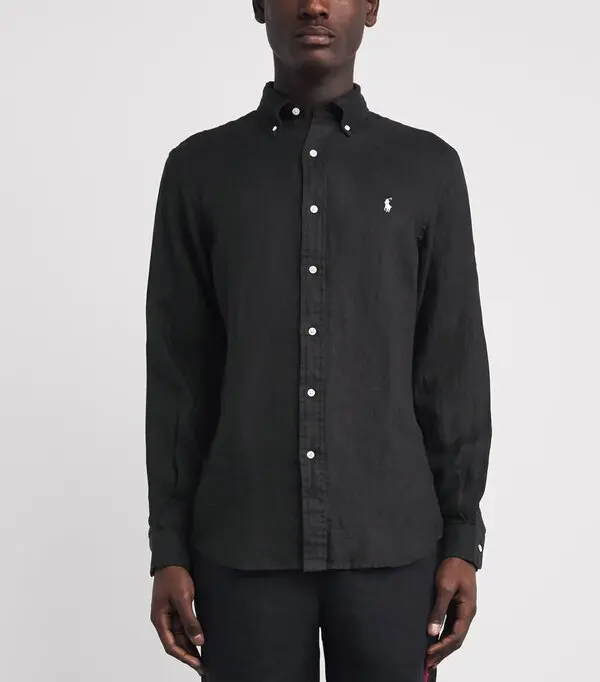 Polo Ralph Lauren Linen Custom-fit Polo Pony Shirt - Black