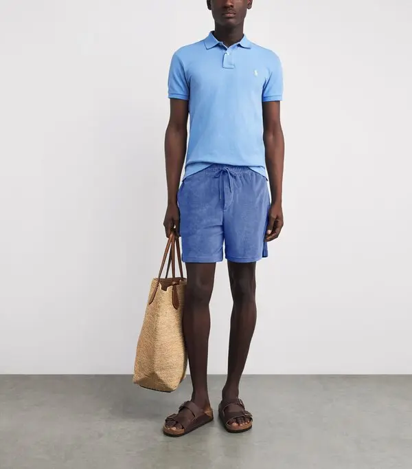 Polo Ralph Lauren Cotton Terry Polo Pony Shorts - Blue