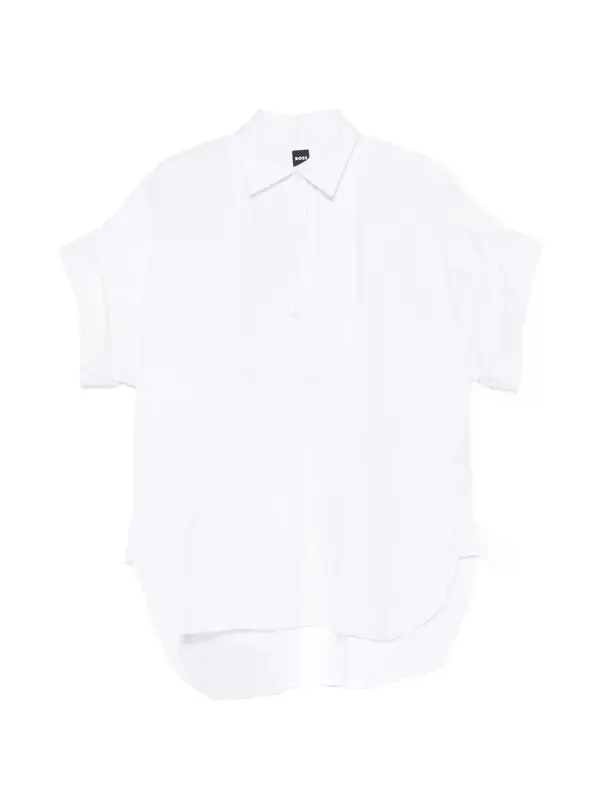 BOSS Short-sleeved Collared Shirt - White