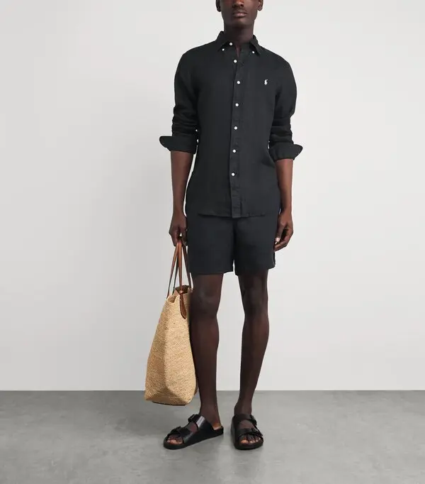 Polo Ralph Lauren Linen Drawstring Shorts - Black