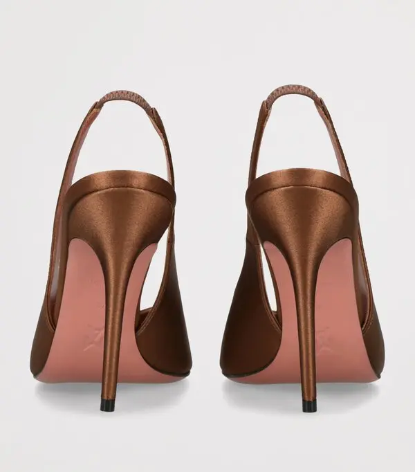 Amina Muaddi Satin Kristina Slingback Sandals 105