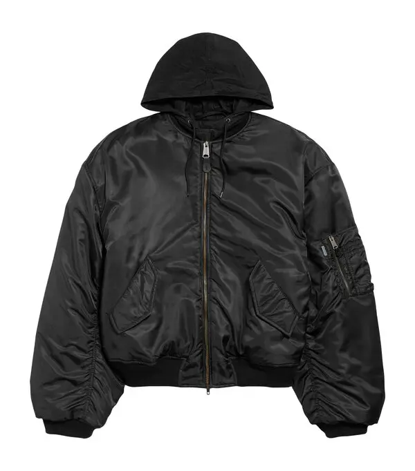 Balenciaga Oversized Hooded Bomber Jacket