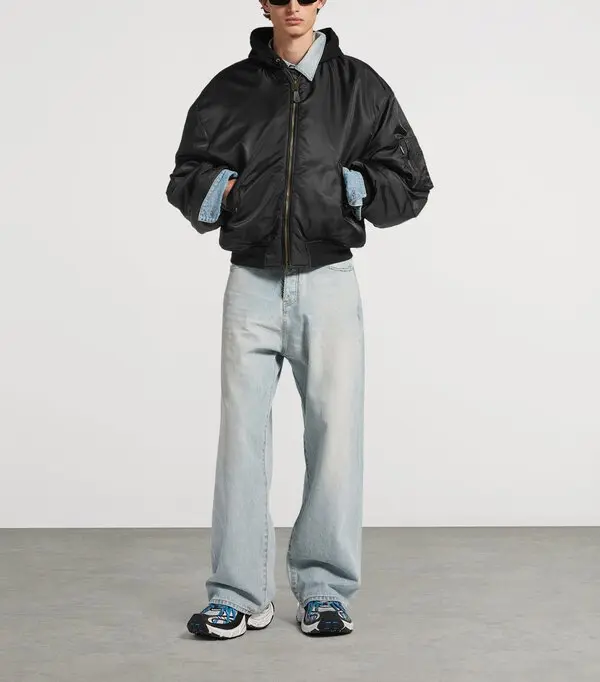 Balenciaga Oversized Hooded Bomber Jacket