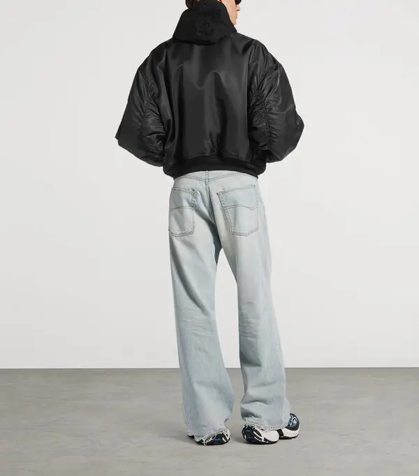 Balenciaga Oversized Hooded Bomber Jacket