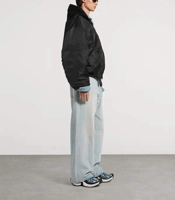 Balenciaga Oversized Hooded Bomber Jacket