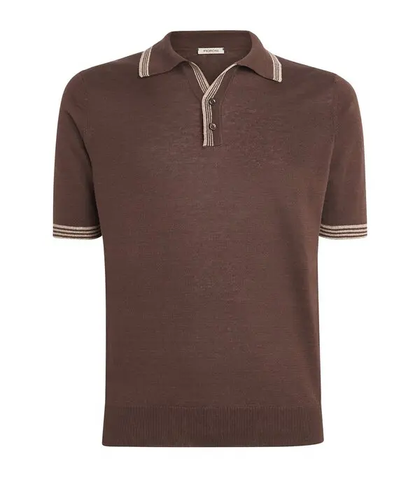 FIORONI CASHMERE Linen-cotton Polo Shirt