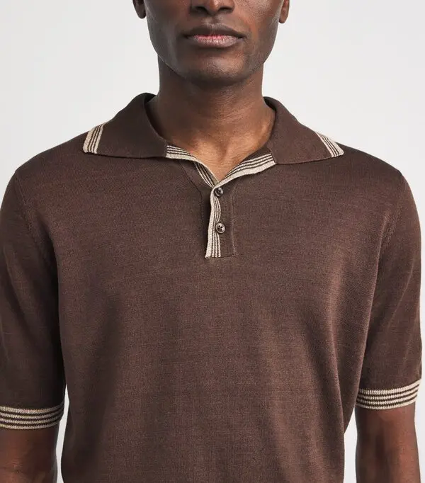 FIORONI CASHMERE Linen-cotton Polo Shirt