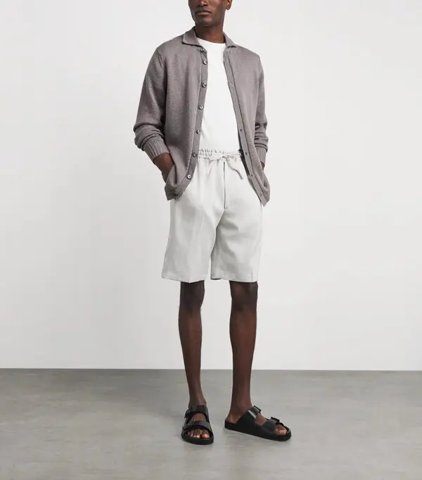 FIORONI CASHMERE Cotton Collar Cardigan