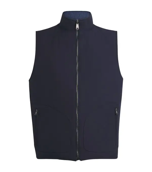 FIORONI CASHMERE Down Linen Reversible Gilet