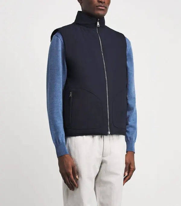 FIORONI CASHMERE Down Linen Reversible Gilet