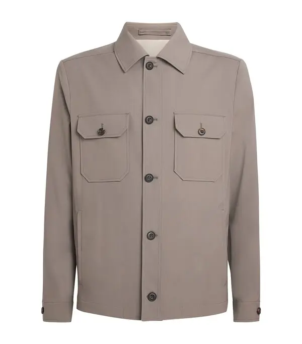 Corneliani Water-repellent Techwool Overshirt - Beige