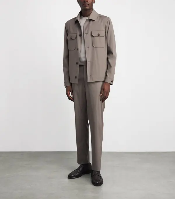 Corneliani Water-repellent Techwool Overshirt - Beige