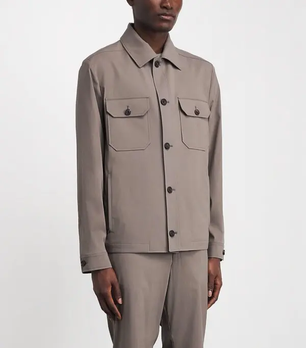 Corneliani Water-repellent Techwool Overshirt - Beige