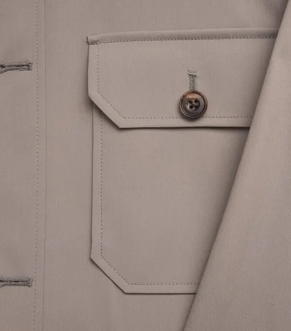 Corneliani Water-repellent Techwool Overshirt - Beige