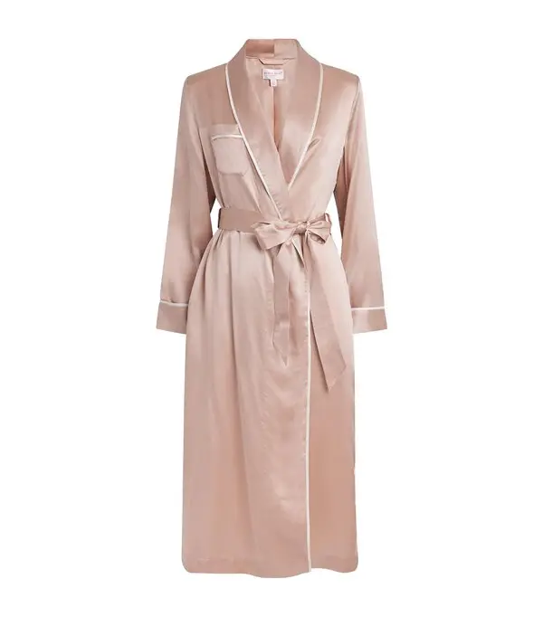 Derek Rose Silk Bailey Robe - Pink
