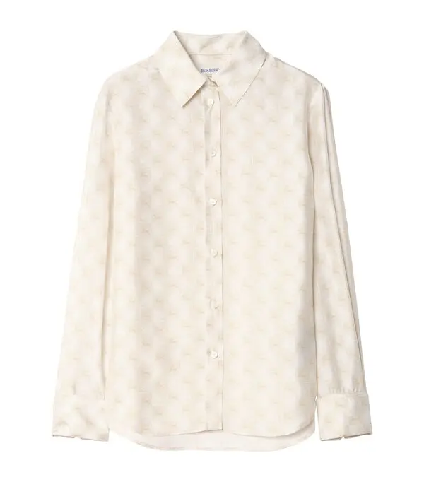 Burberry Silk Equestrian Knight Design Shirt