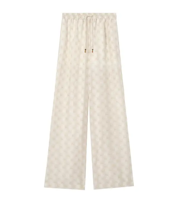 Burberry Silk Equestrian Knight Trousers - White