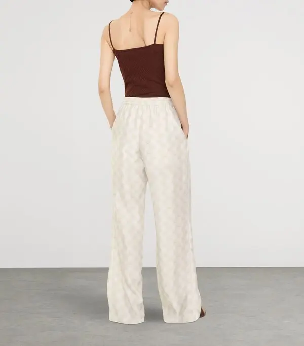 Burberry Silk Equestrian Knight Trousers - White