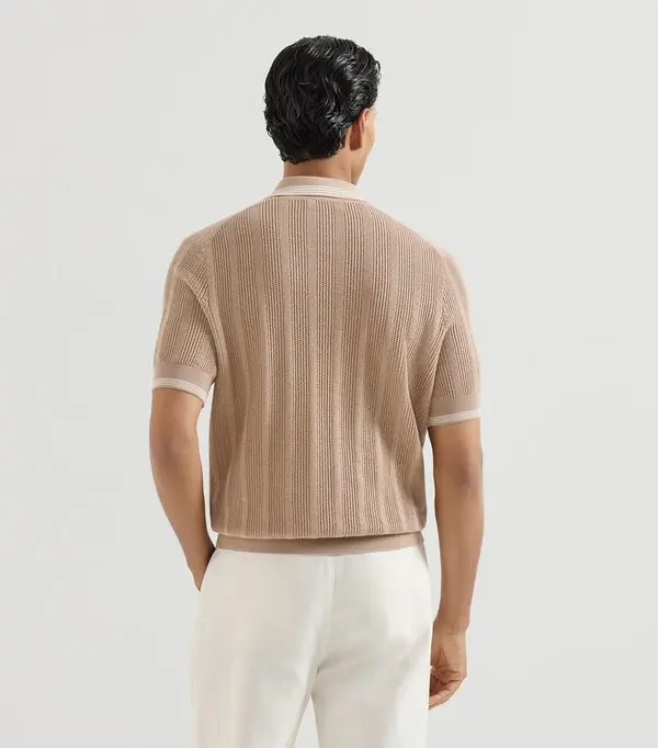 Brunello Cucinelli Cotton Rib-knit Polo Shirt