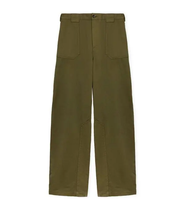 Loewe X Paula's Ibiza Cotton Straight Trousers - Green