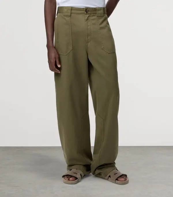 Loewe X Paula's Ibiza Cotton Straight Trousers - Green