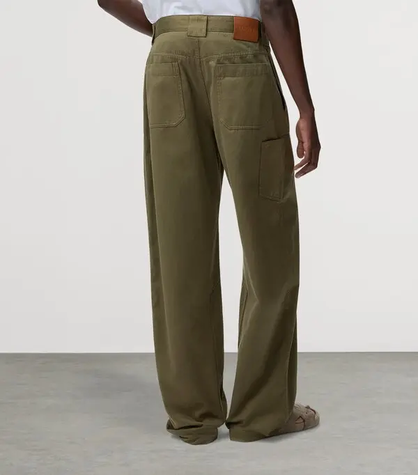 Loewe X Paula's Ibiza Cotton Straight Trousers - Green
