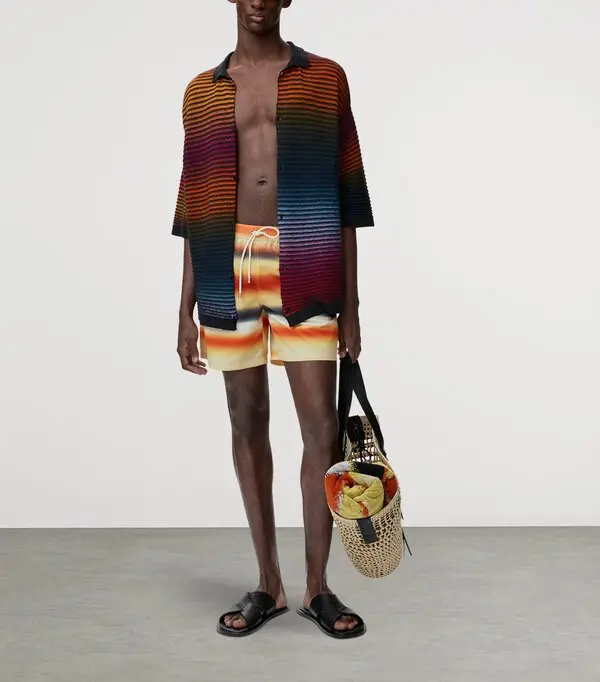 Loewe X Paula’s Ibiza Striped Swim Shorts - Orange