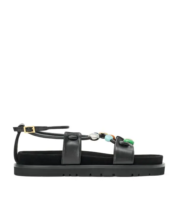Loewe X Paula's Ibiza Pebble Beaded Sandals - Brown