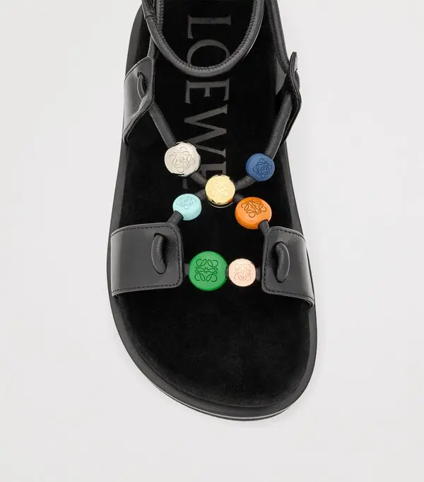 Loewe X Paula's Ibiza Pebble Beaded Sandals - Brown