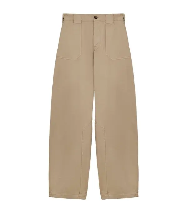 Loewe X Paula's Ibiza Cotton Straight Trousers - Beige