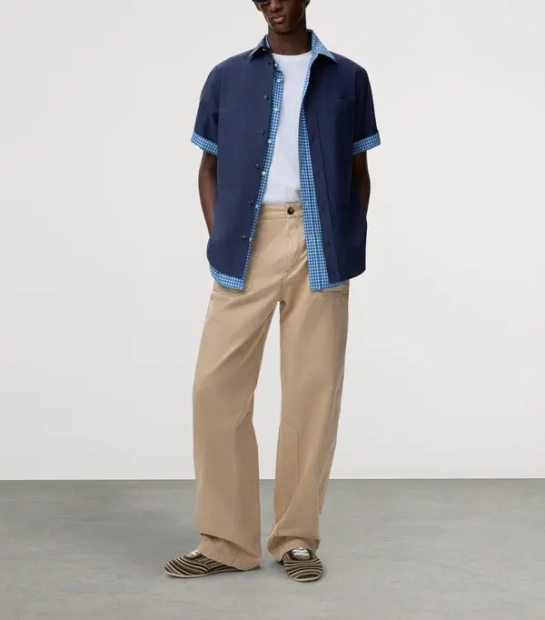 Loewe X Paula's Ibiza Cotton Straight Trousers - Beige