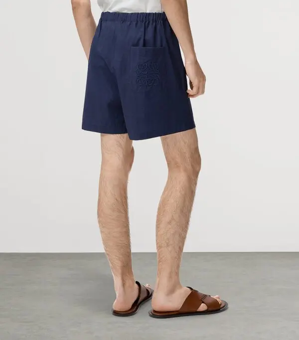 Loewe X Paula’s Ibiza Poplin Shorts - Navy