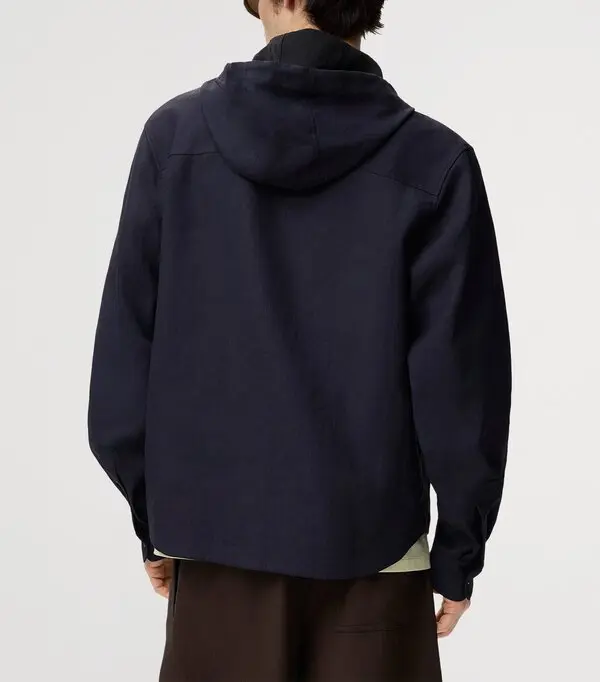 Loewe X Paula's Ibiza Linen-blend Hooded Shirt With Anagram