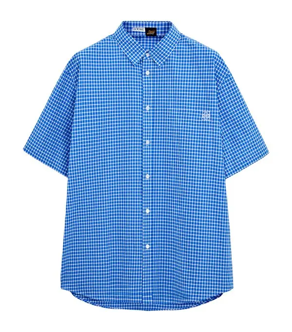 Loewe X Paula’s Ibiza Check Anagram Shirt - Blue