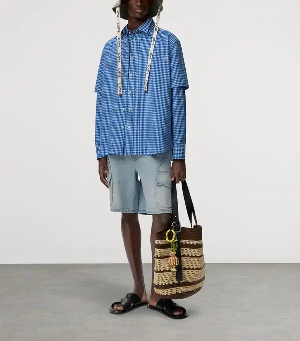 Loewe X Paula’s Ibiza Check Anagram Shirt - Blue