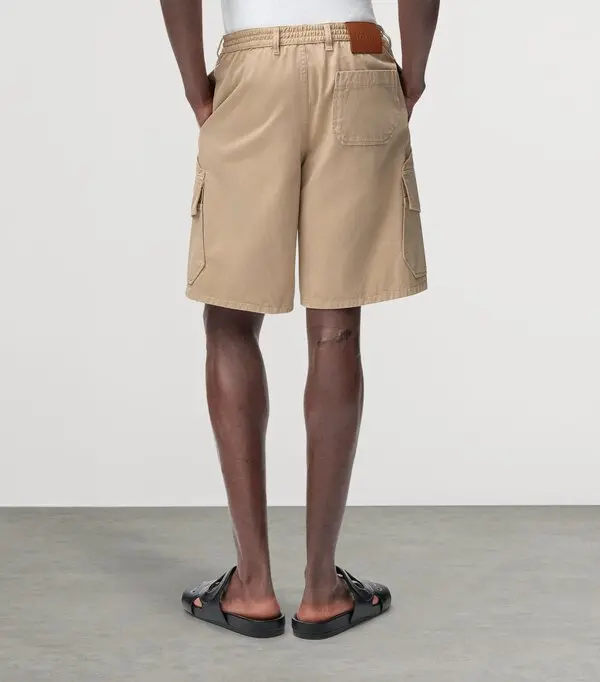 Loewe X Paula's Ibiza Cotton-satin Cargo Shorts - Beige